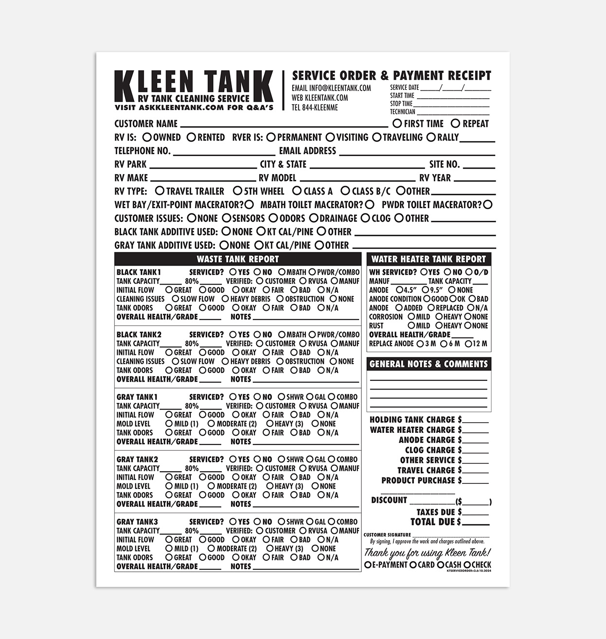 Kleen Tank Dealer Store